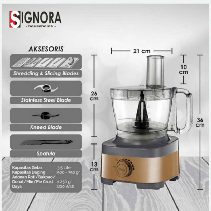 Promo SIGNORA FOOD PROCESSOR Tanpa Cubic cutter Diskon 5% di Seller ...