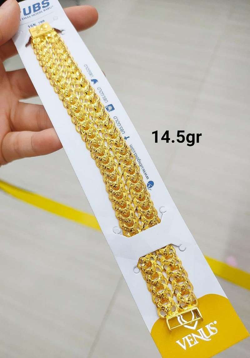 Jual Gelang Rantai Emas Asli 700 70% 16k Model Sisik Naga Ular 2 Baris ...