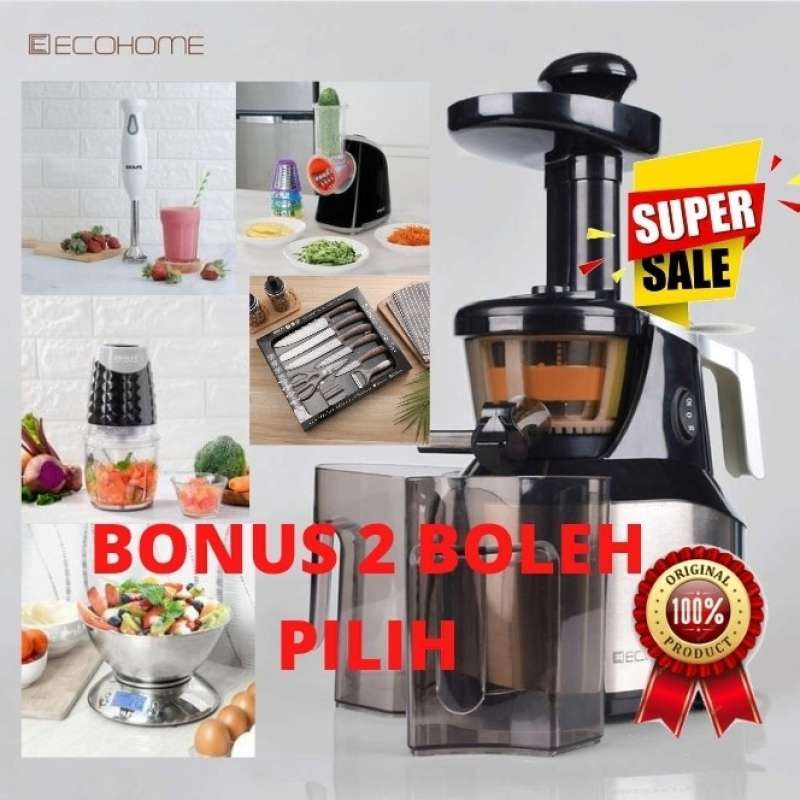 Jual ecohome slow juicer pengekstrak buah RPM 65 ESJ premium 99 original di Seller Mistcont ...