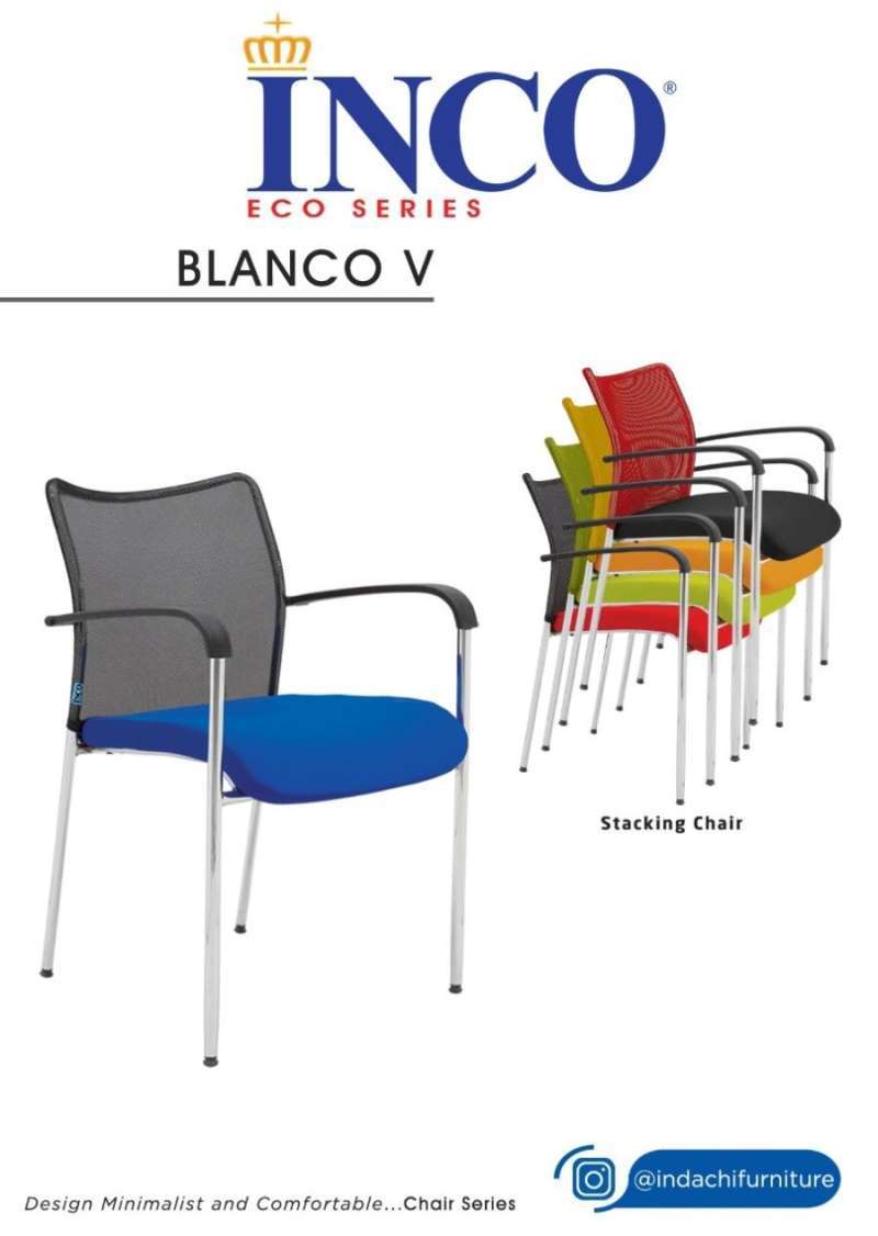 Jual kursi kantor kursi stacking indachi blanco V model jaring di ...