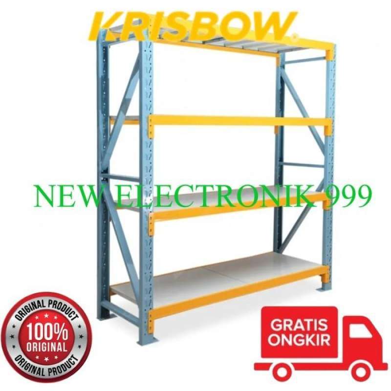 Jual Krisbow Storage 4 Shelf Rack 180x60x200cm Ylwblu 294134 Di Seller ...
