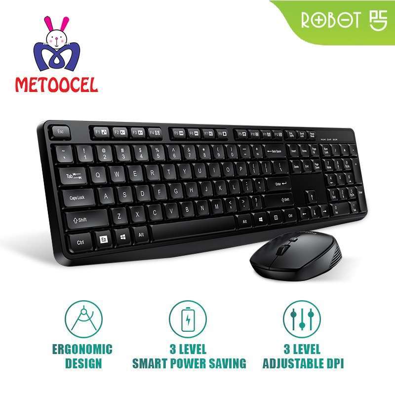 Jual Robot Portable Mini Wireless Set Combo Keyboard And Mouse Km3100 ...