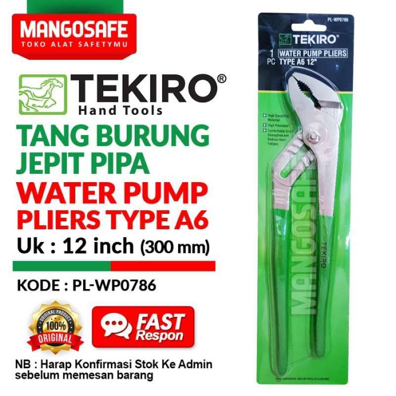 Jual 12 inch Tang Burung Jepit Pipa TEKIRO Water Pump Plier A6 12 inci ...