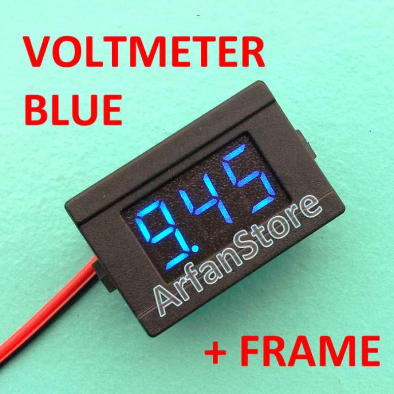 Promo Premium Digital Voltmeter Blue Display Volt Meter Frame DC 4.5 ...