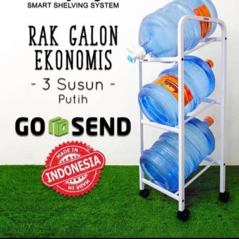 Jual RAK GALON AIR AQUA BERSUSUN 3 BESI RODA TERMURAH EKONOMIS di ...