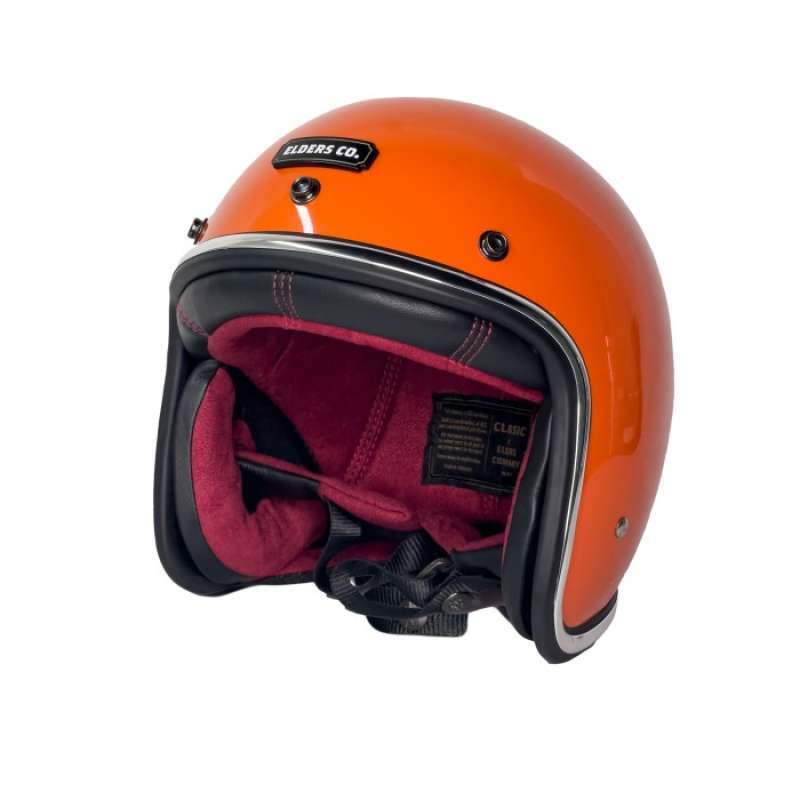 Promo Helm Motor Half Face SNI Elders Company - Classic - Orange ...