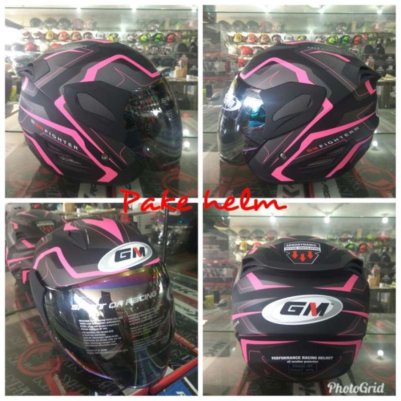 Jual Helm Gm Fighter Gv2 Black Pink Doff Di Seller Cintamotormu - Duri ...