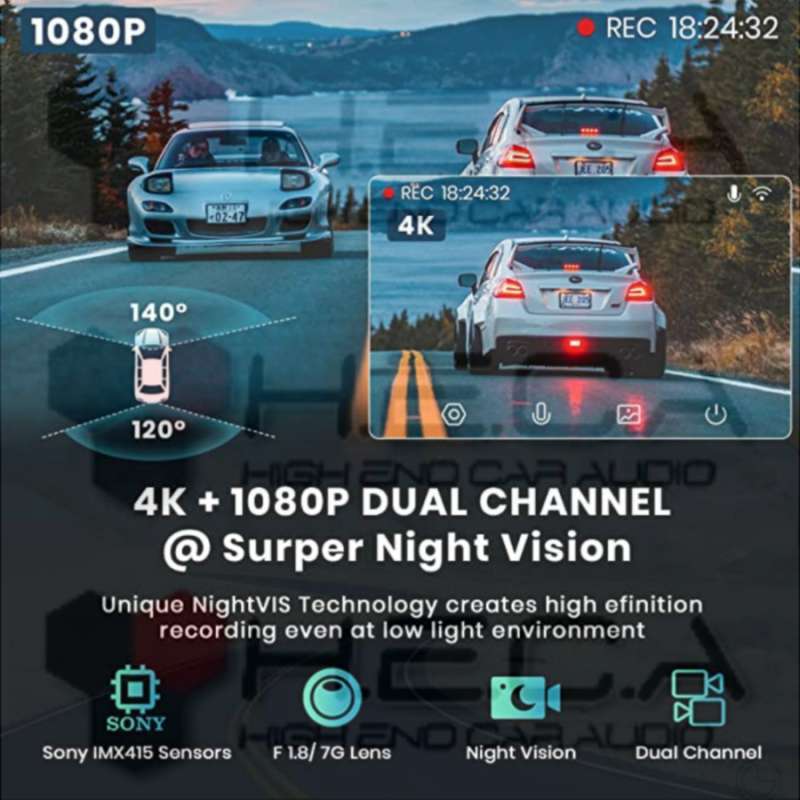 Promo Ddpai X5 Pro Set Gps Dashcam 4k 1080p Camera Dvr Wifi Recorder ...