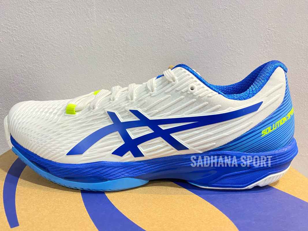 Promo Sepatu Tenis ASICS Solution Speed FF 2 Men White / Tuna Blue ...
