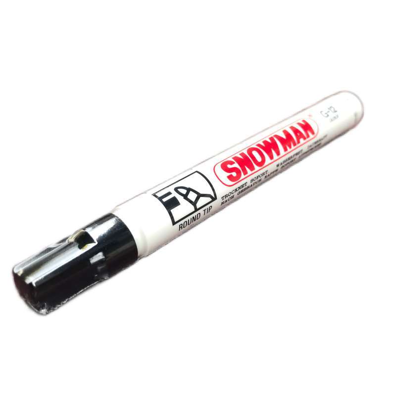 Jual Spidol Permanen Warna Hitam Spidol SNOWMAN Marker G-12 Round Tip ...