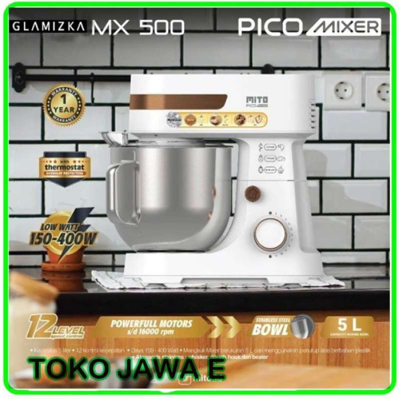 Promo NEW Mito PICO Stand Mixer MX 500 Pengaduk Adonan Kue 5 Lt MX500 MX-500 Diskon 9% di Seller ...