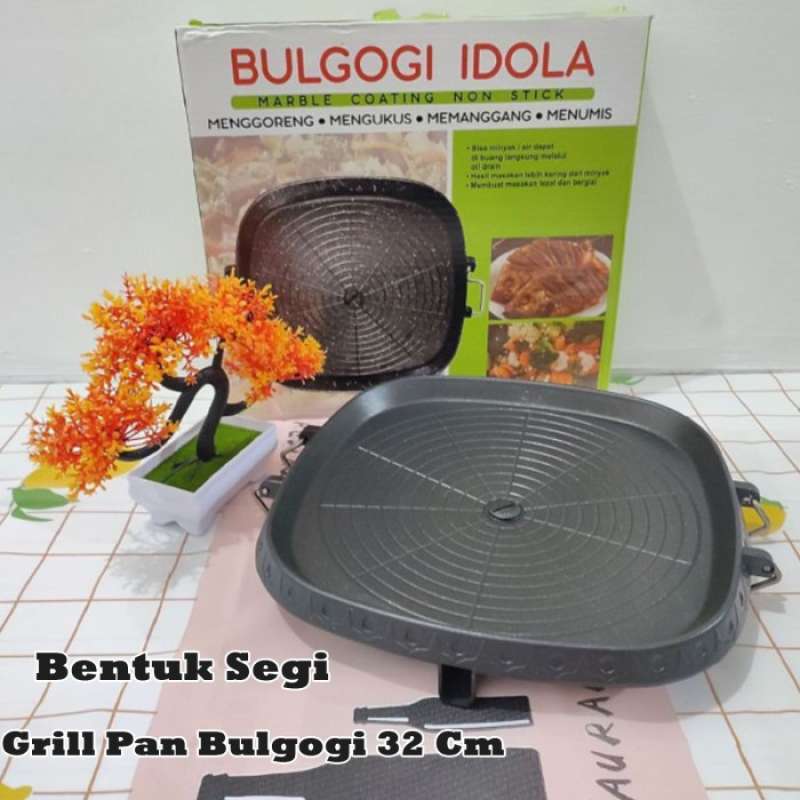 Jual Grill Pan Anti Lengket Alat Panggang BBQ Serbaguna Marble Pan ...