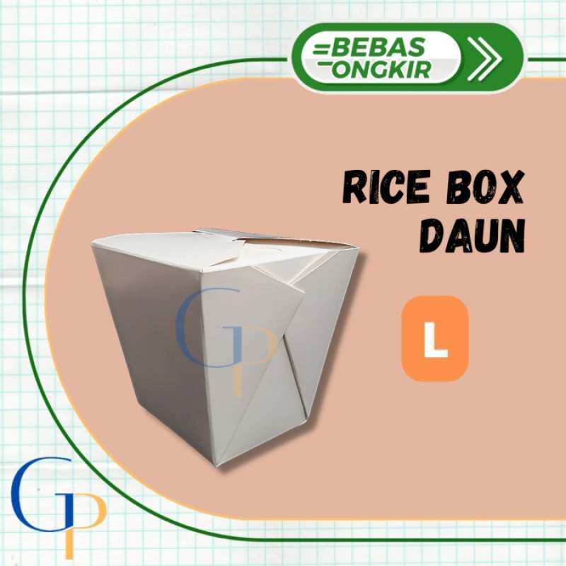 Jual Paper Rice Box Ukuran L Merk Daun Warna Putih/ Foodpail Ekonomis ...