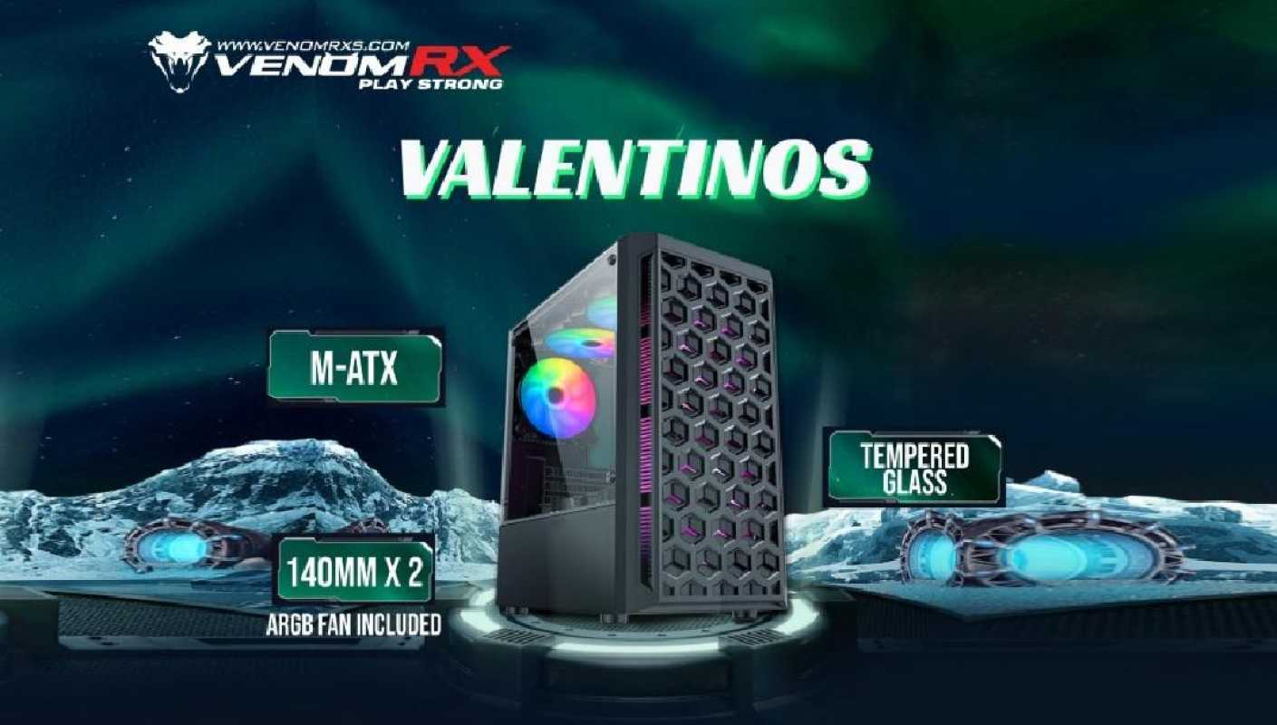 Jual VENOM RX VALENTINOS MESH FRONT MICRO M.ATX MID TOWER CASE 2x 140mm ...