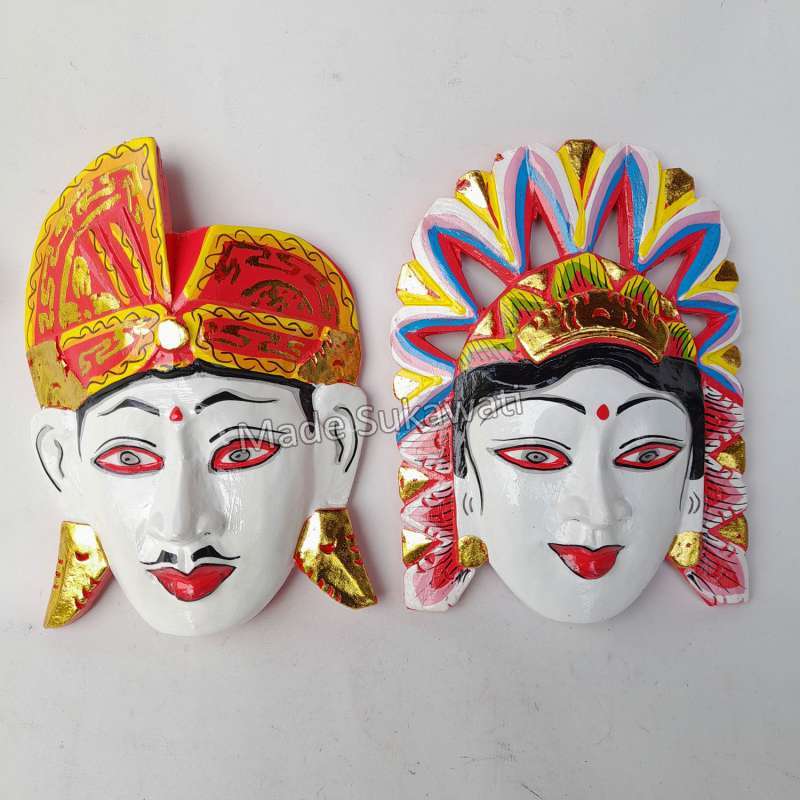 Jual Hiasan dinding Kecak Janger khas bali kerajinan topeng ukiran kayu ...