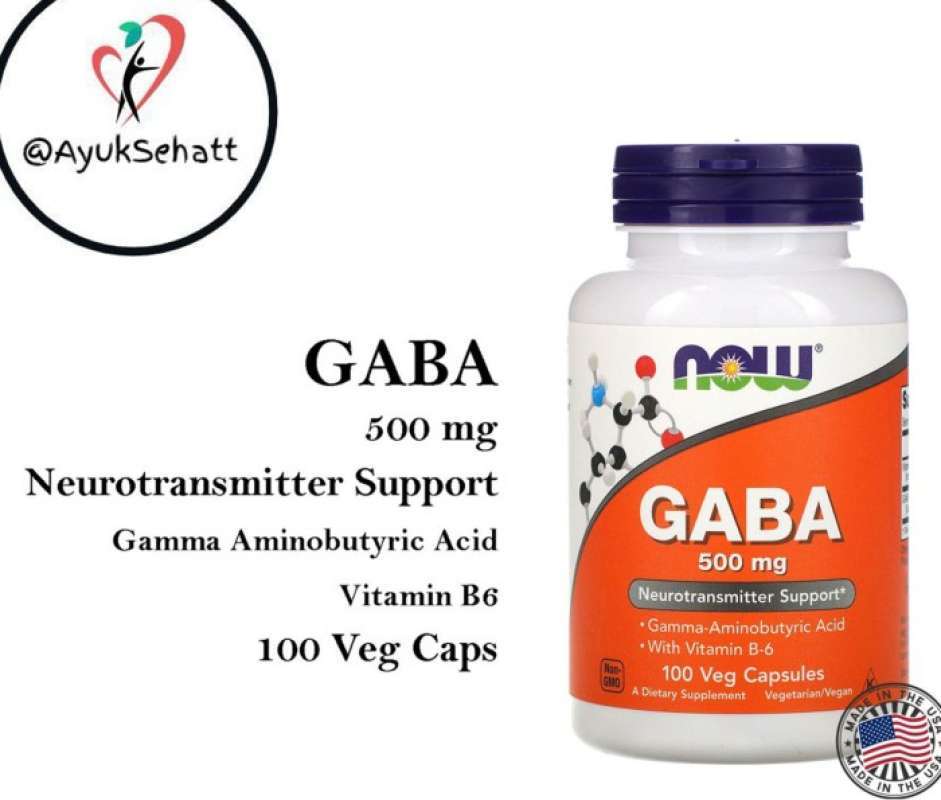 Promo Now Foods GABA 500 mg 100 Veg Cap Now Gaba 500 MG Tidur Lelap ...