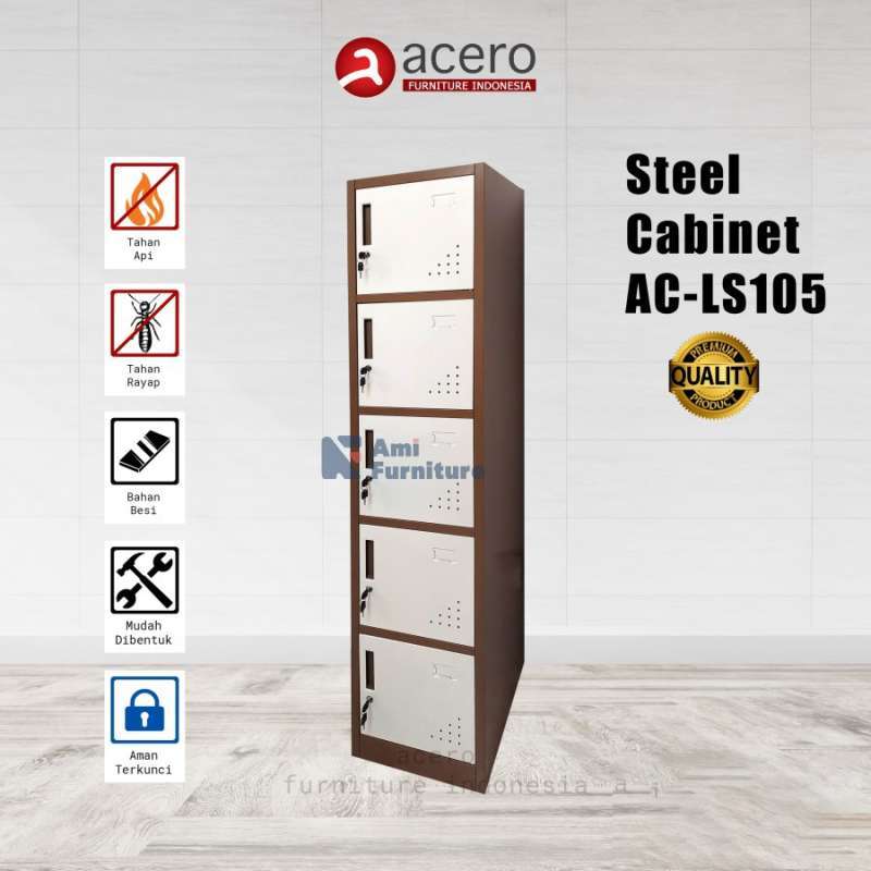 Jual Lemari Locker Besi Murah Locker Cabinet 5 Pintu LOKER AC-LS105 ACERO di Seller Ami ...