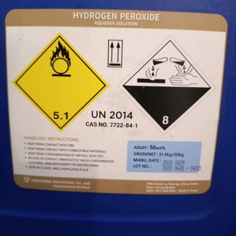 Promo Hydrogen Peroxide || Hidrogen Peroksida 50% / H2o2 500ml Diskon ...