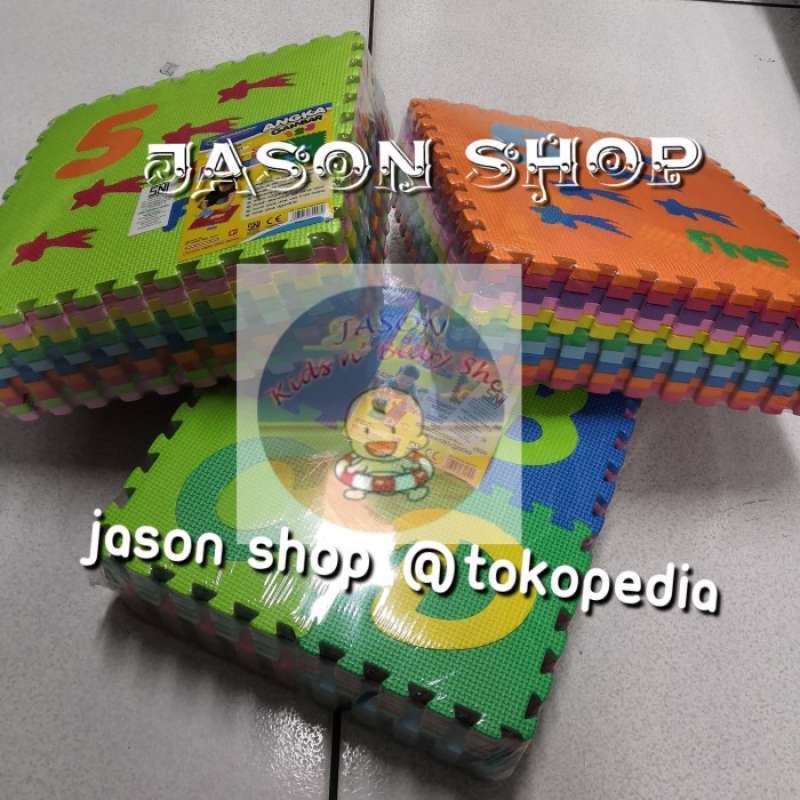 Jual Karpet anak motif/puzzle Evamats abjad/angka 1 pack isi 10 pcs ...