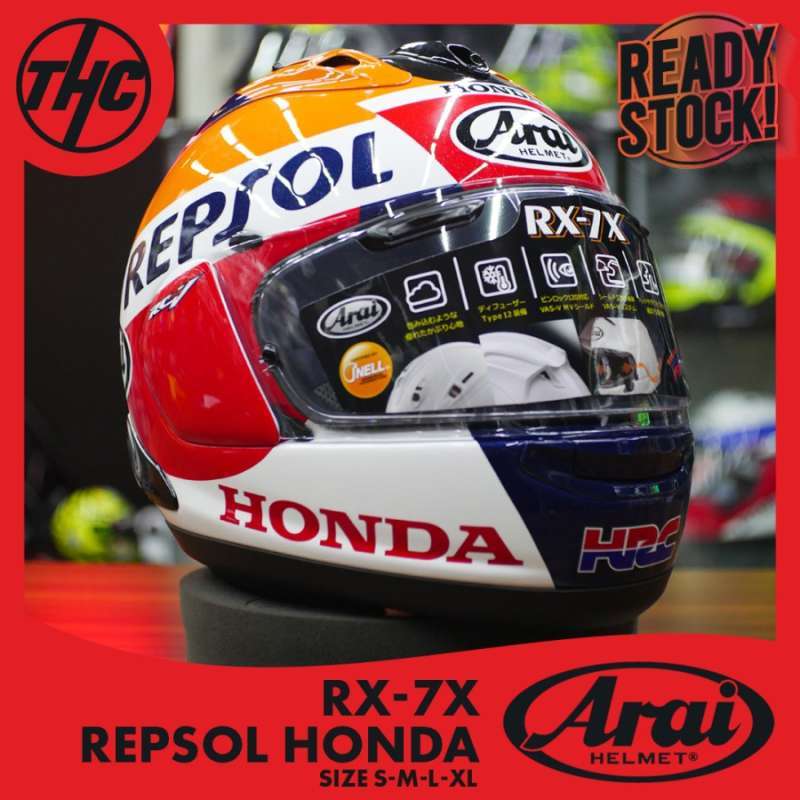 Jual ARAI RX-7X HONDA REPSOL HELMET FULL FACE di Seller THC Helmets Central - Krukut, Kota ...