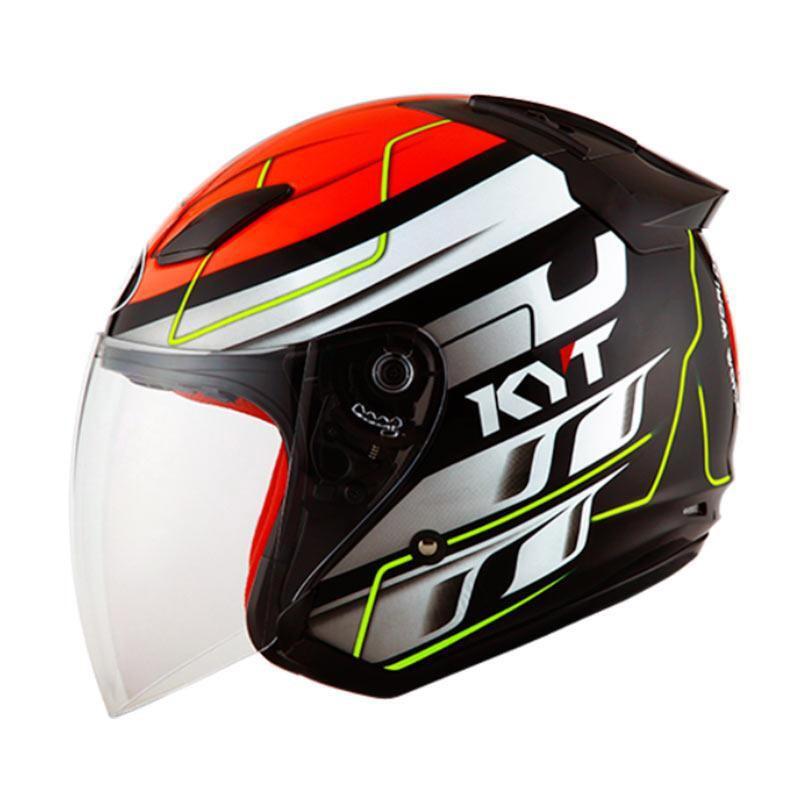 Jual HELM KYT DJ MARU #13 RED FLUO KYT HALF FACE KYT DJMARU ...