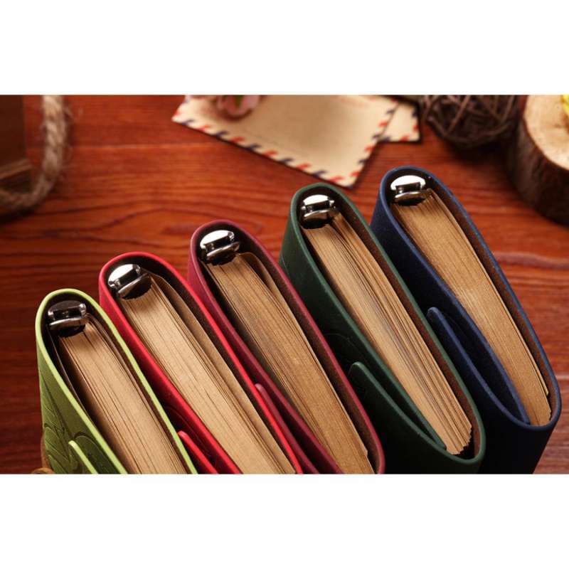 Jual Glo -phantaci Buku Catatan Binder Kulit Retro Leaf Kertas B7 ...