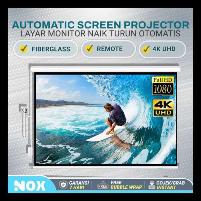 Jual ready Smart Automatic Projector Motorized Screen Layar proyektor ...