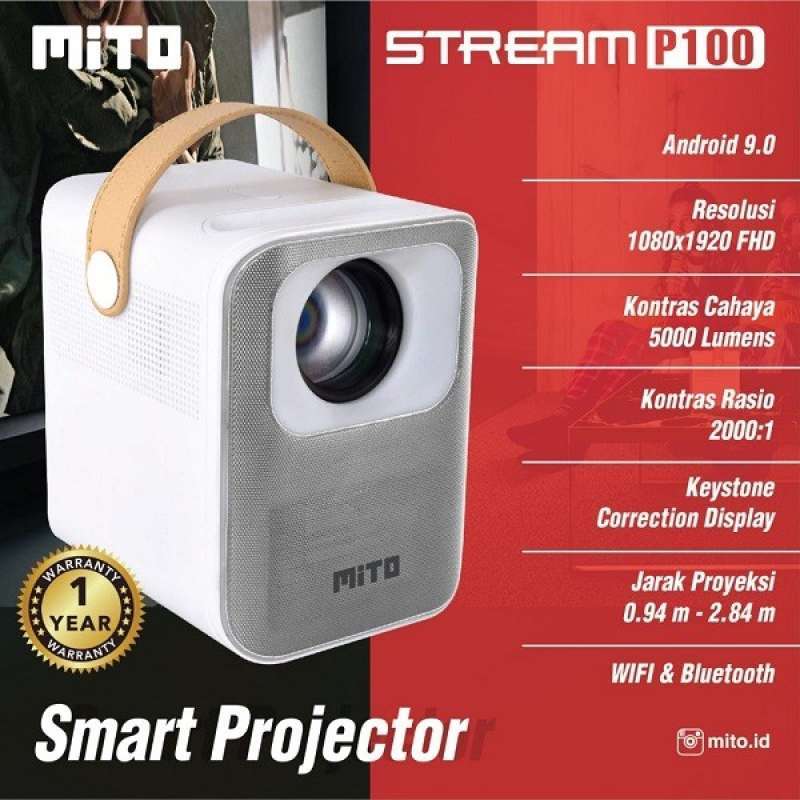 Jual Mito Smart Proyektor Stream P100 Android 9.0 Wifi Bluetooth ...