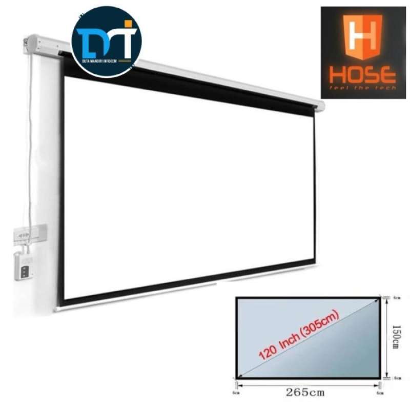 Jual HOSE Layar Proyektor Motorized 120 I Screen Projector Electric 120 ...