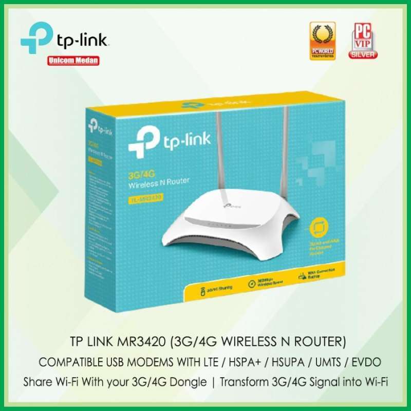 Jual Tplink TL-MR3420 3G/4G Modem Router WiFi N 300Mbps comptible USB ...