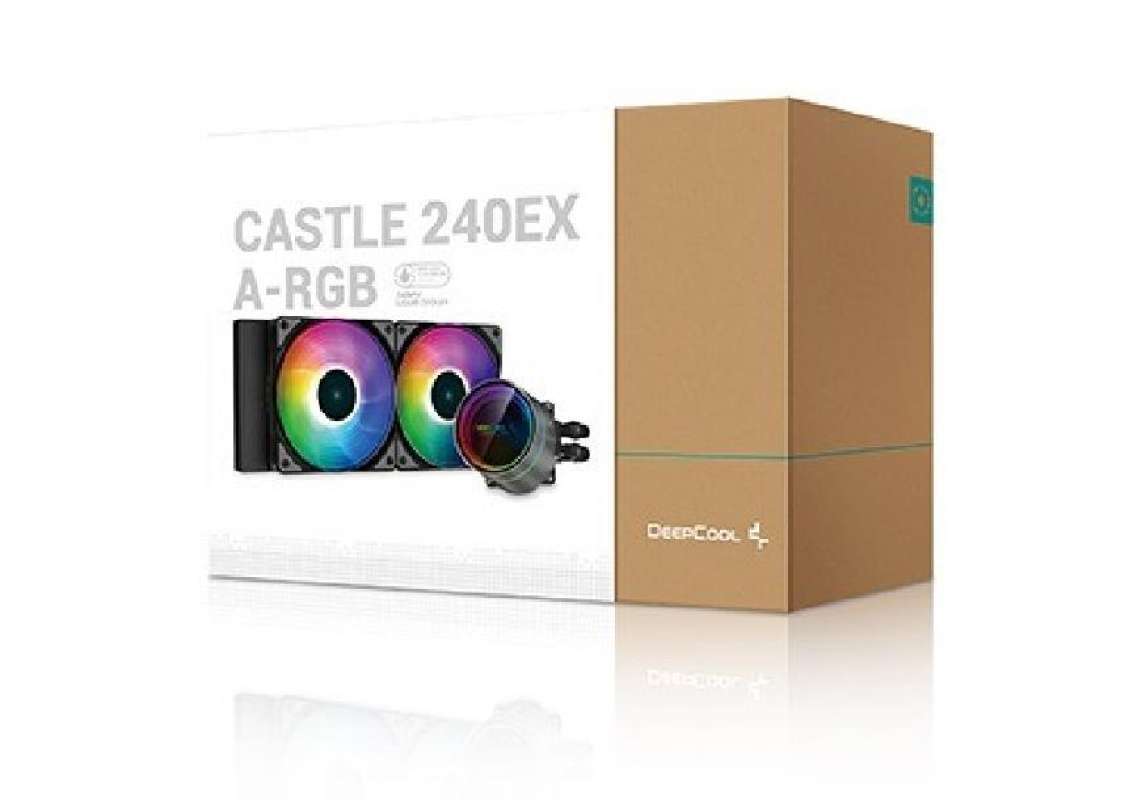 Jual DEEPCOOL CASTLE 240 EX ARGB BLACK AIO Liquid CPU Cooler for Intel ...