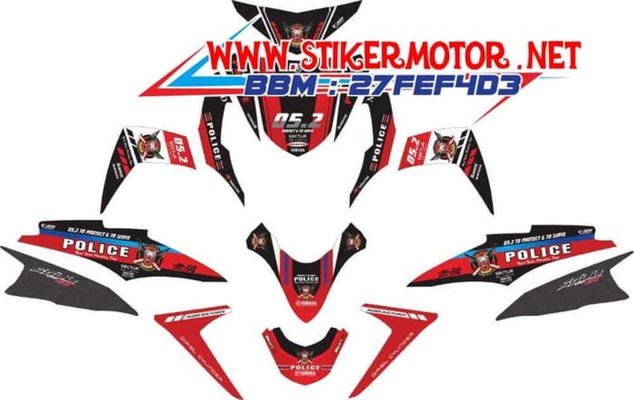 Jual Master Decal Sticker Striping Motor Soul Gt Police Merah Spec B di ...