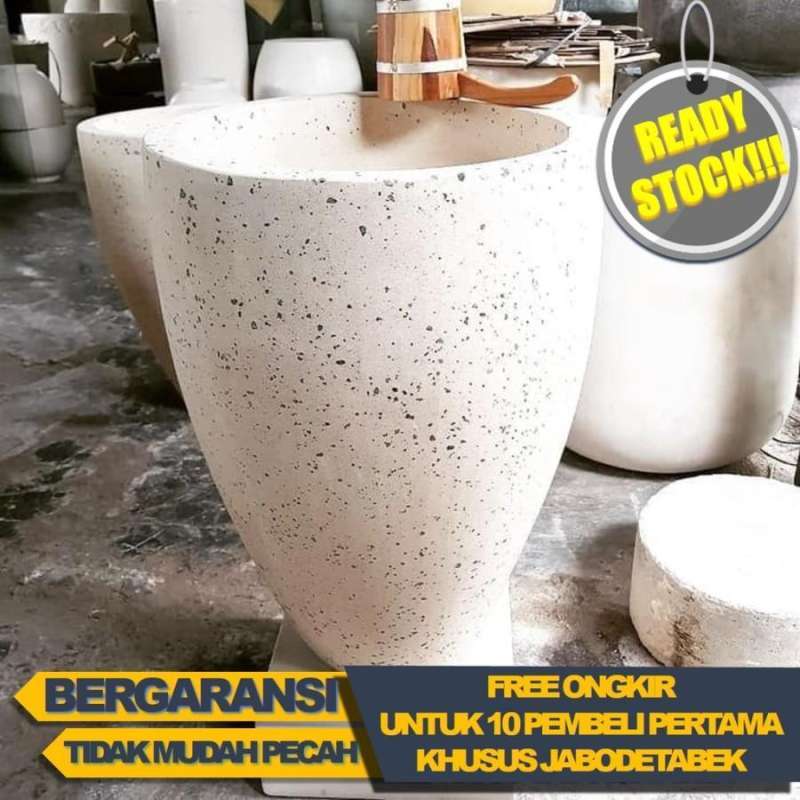 Jual INDI TERRAZZO BAK AIR KAMAR MANDI WHITE GRANIT KERUCUT- BAK AIR ...