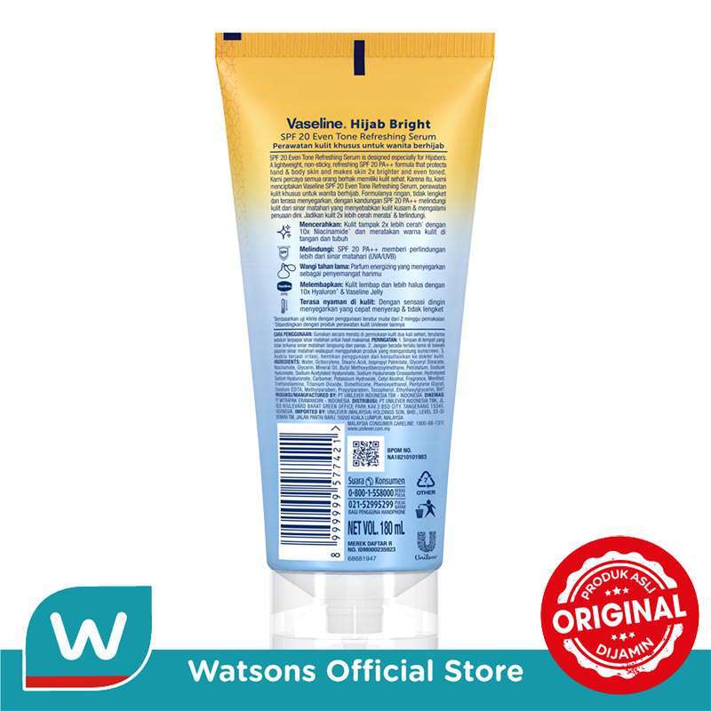 Jual Vaseline Hijab Bright Refreshing Body Serum Spf 20 Pa++ Even Tone ...