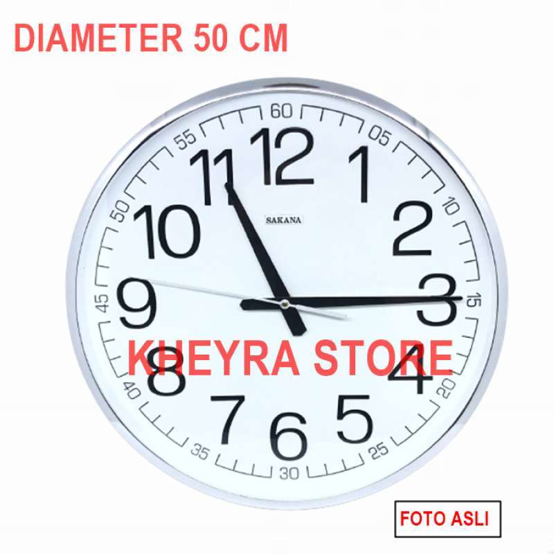 Jual Jam dinding jumbo ukuran x-tra diameter 50 cm, jam dinding sakana ...
