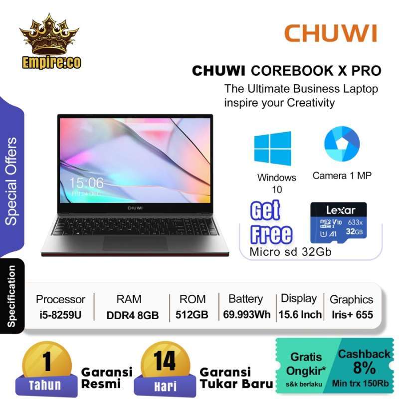 Jual Laptop Chuwi Corebook X Pro 15.6 Inch Intel Core I5 Di Seller ...