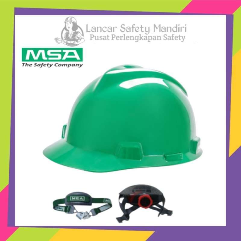 Promo Helm Safety MSA Full Set / Helm Kerja Proyek Warna Hijau - SNI ...