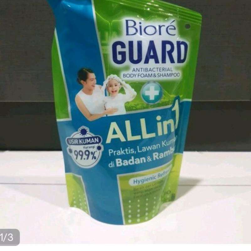Jual Biore Guard Antibacterial Body Foam & Shampoo All in1 400 Ml di ...