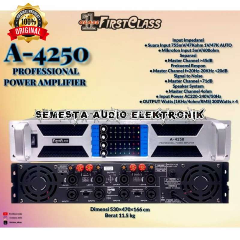 Promo Power Ampli 4 Channel FIRSTCLASS A4250 Original 4 Channel A 4250 - Multicolor Diskon 23% ...