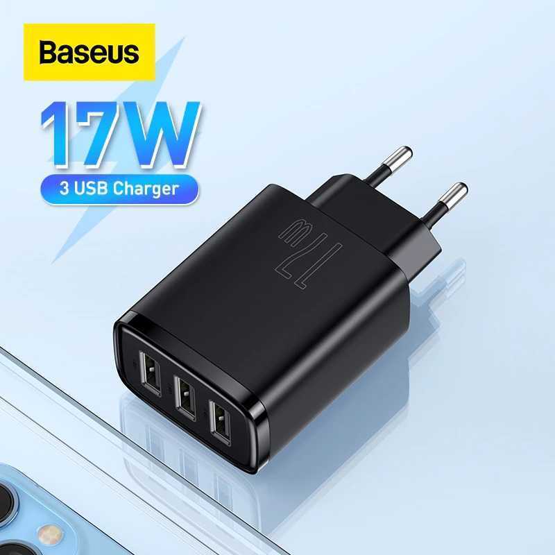 Jual GLO - Baseus Compact Charger USB 3 Port 17 W - CCXJ020101 Warna ...