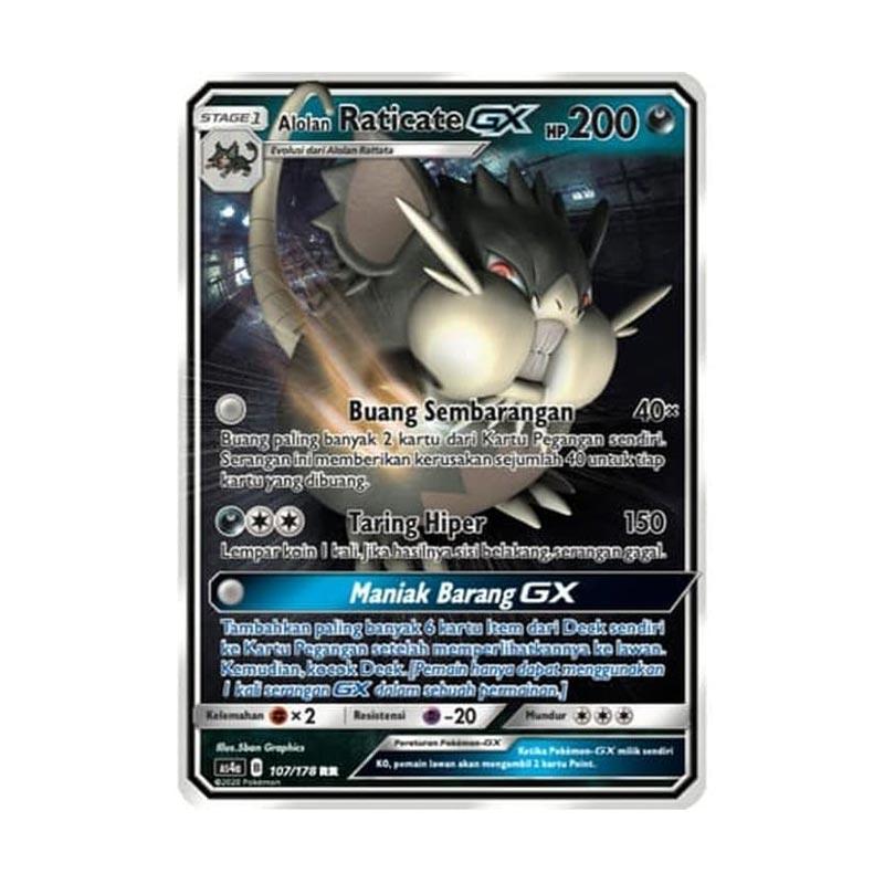 Jual Pokemon Alolan Raticate GX AS4a 107/178 RR Card Game di Seller ...