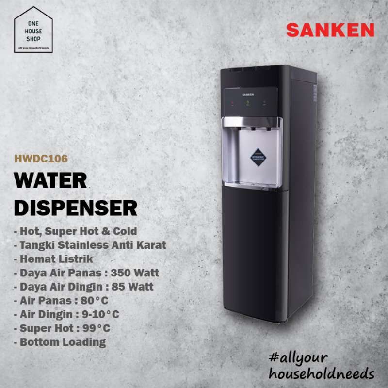 Jual Water Dispenser Air Galon Bawah Panas Dingin Normal Sanken HWDC106 ...