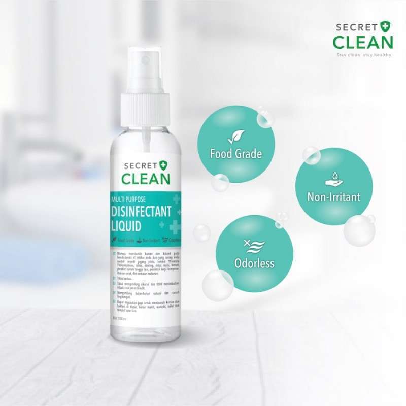 Jual Secret Clean Multipurpose Food Grade Liquid Disinfectant Spray ...