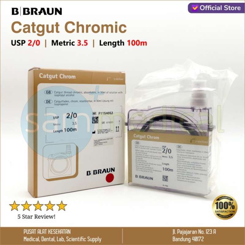 Jual B Braun Catgut Chromic Usp 2/0 - 100m / Benang Bedah Operasi Di ...