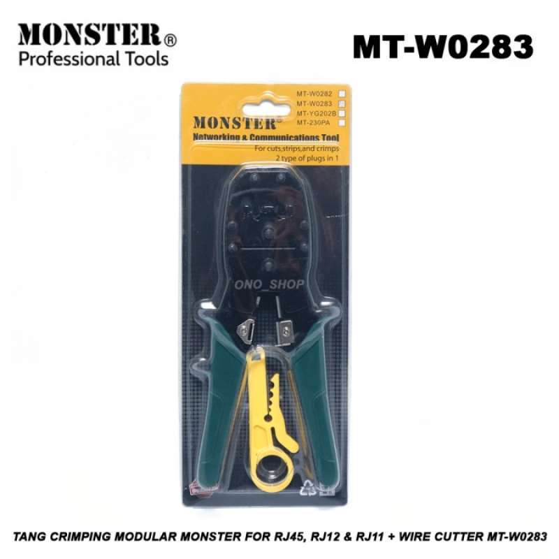 Jual Tang Crimping Modular Monster For Rj45, Rj12 & Rj11 + Cutter Mt ...