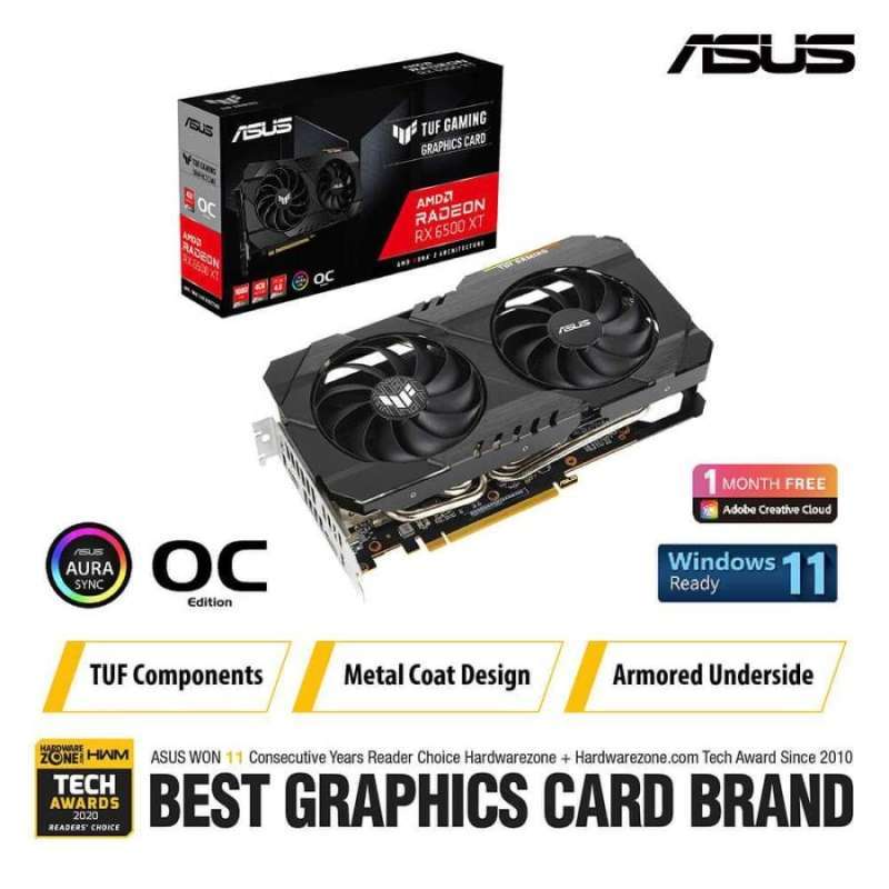 Jual ASUS TUF GAMING RADEON RX 6500 XT OC 4GB GDDR6 RDNA 2 di Seller B ...