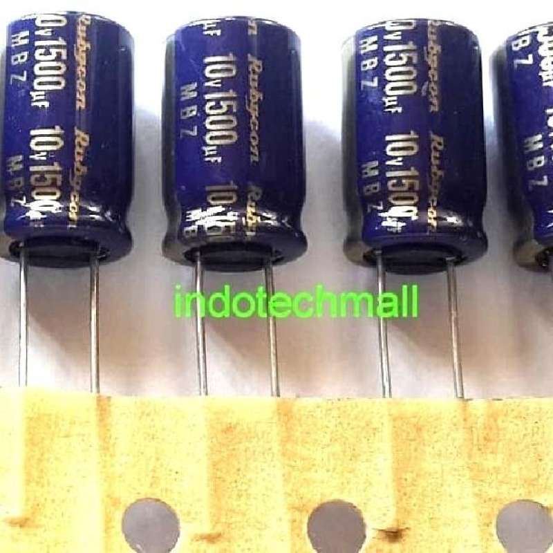 Jual Capacitor Elko 1500uF 10V Rubycon MBZ Gold ultra low ESR kapasitor di Seller indotechmall ...
