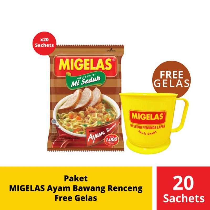 Jual MIGELAS Ayam Bawang Renceng Paket Mie Instan [20 Sachets] + Free ...