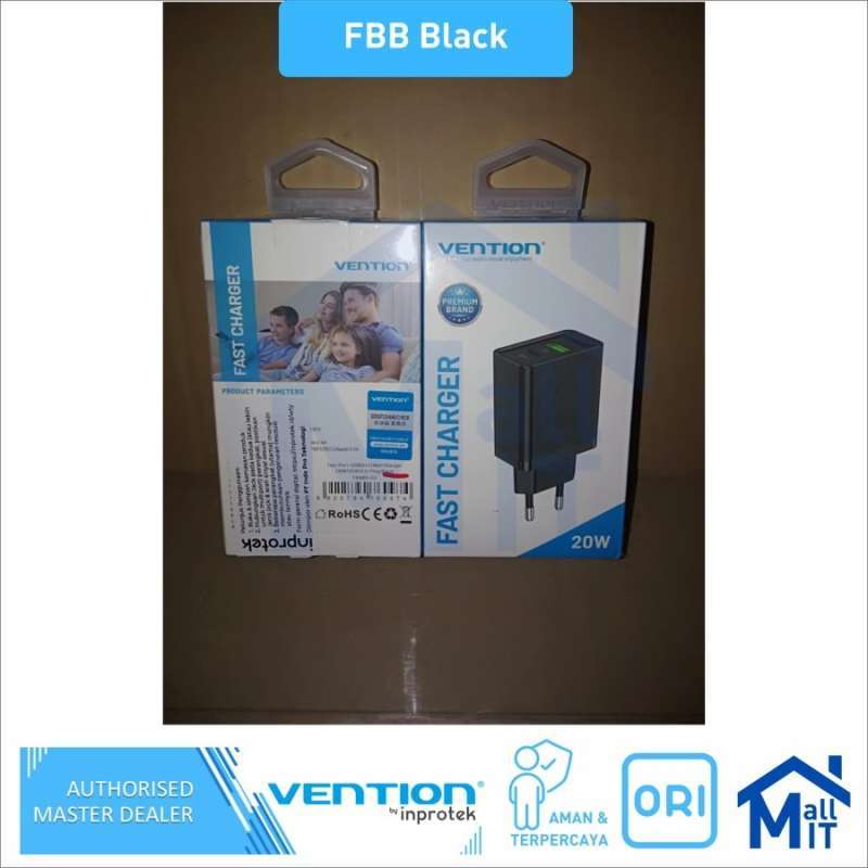 Jual Vention Adaptor Charger USB Quick Charge 3.0 USB-A 18W USB-C 20W ...