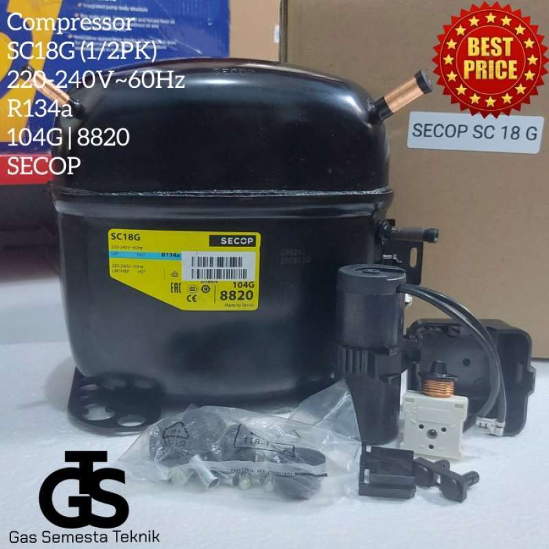 Jual COMPRESSOR SC18G SECOP | KOMPRESOR SC 18 G SECOP 1/2PK R134a di ...